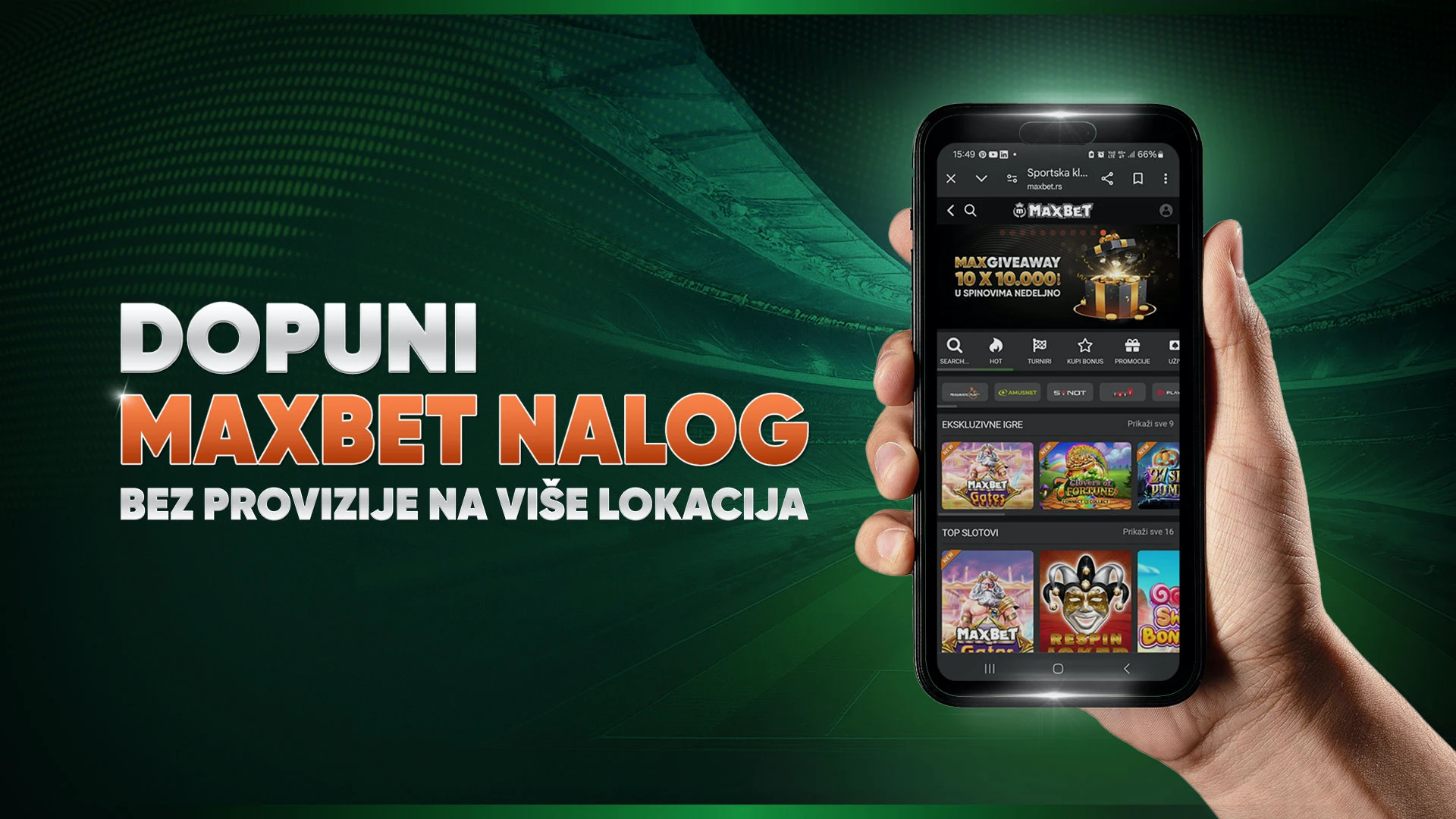 Max dopuna - uplati depozit na tvoj MaxBet nalog bez provizije